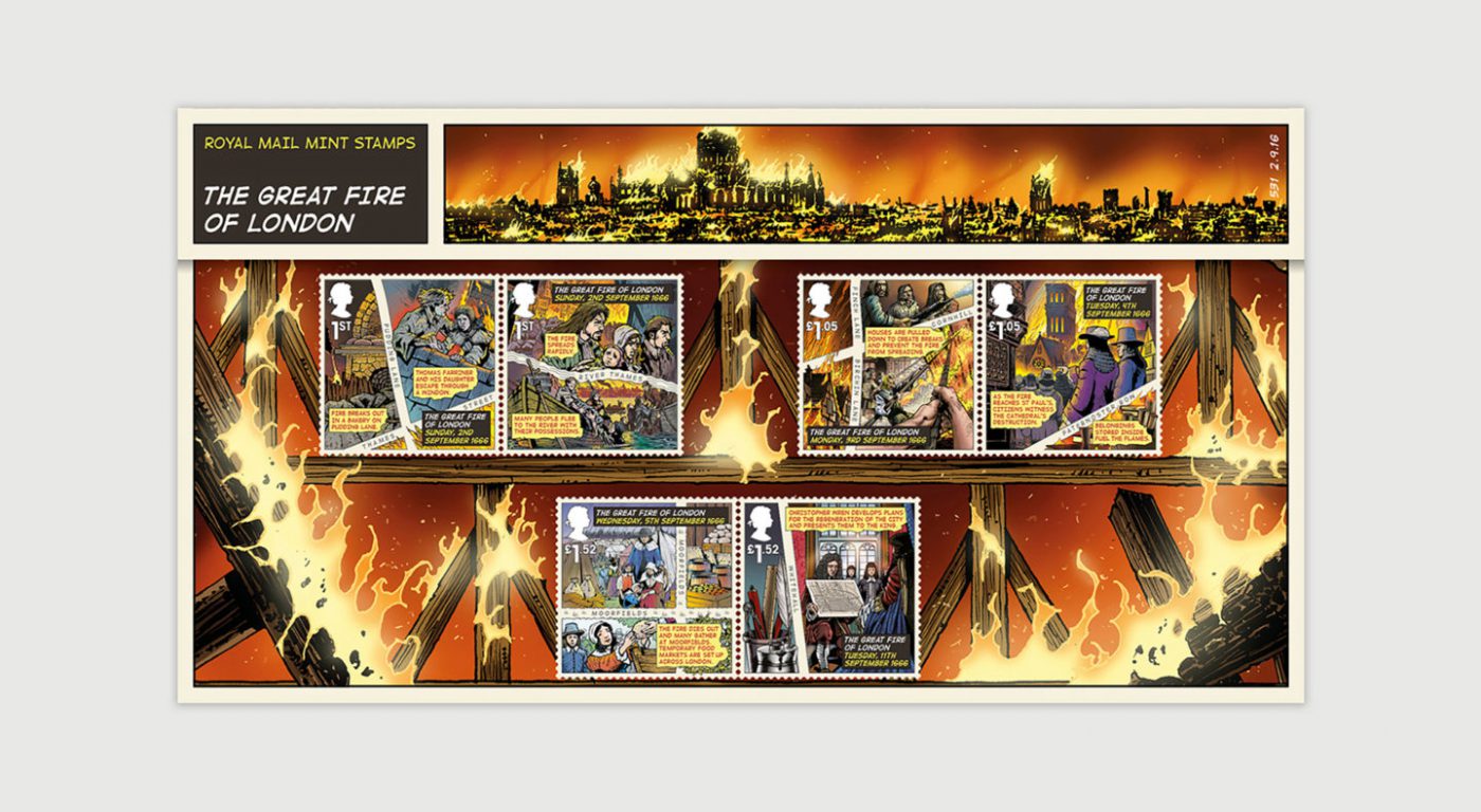 Great Fire of London Stamps | Royal Mail | Design | The Chase